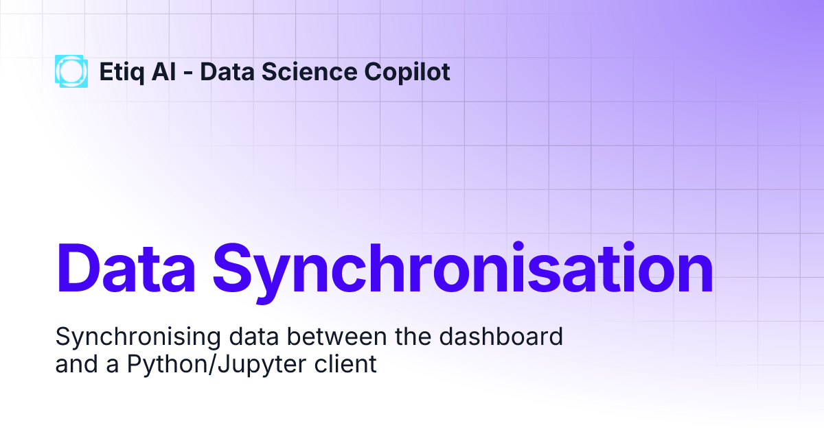 Data Synchronisation | Etiq AI - Data Science Copilot